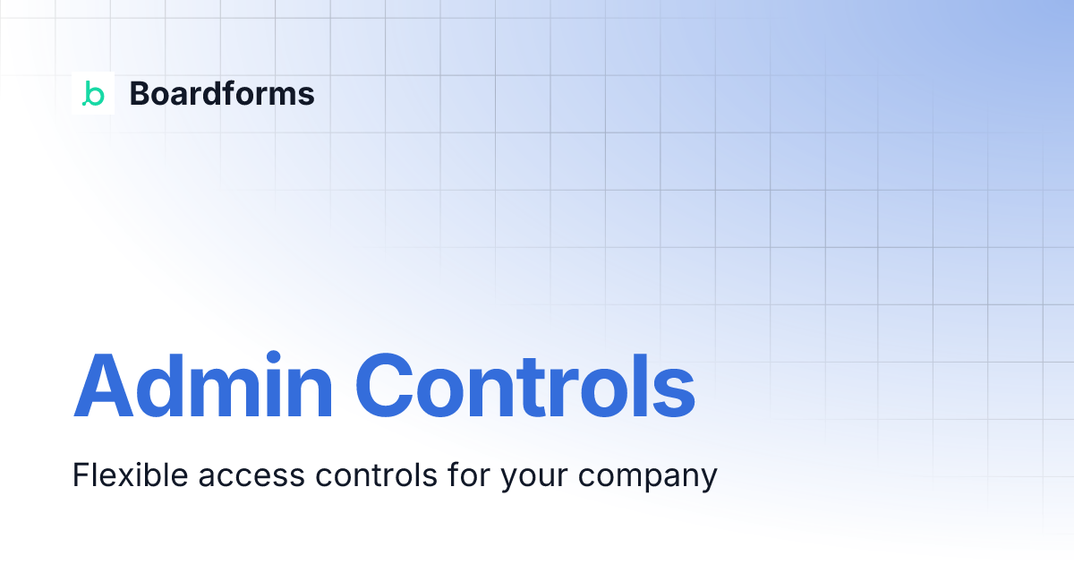 Admin Controls | Boardforms